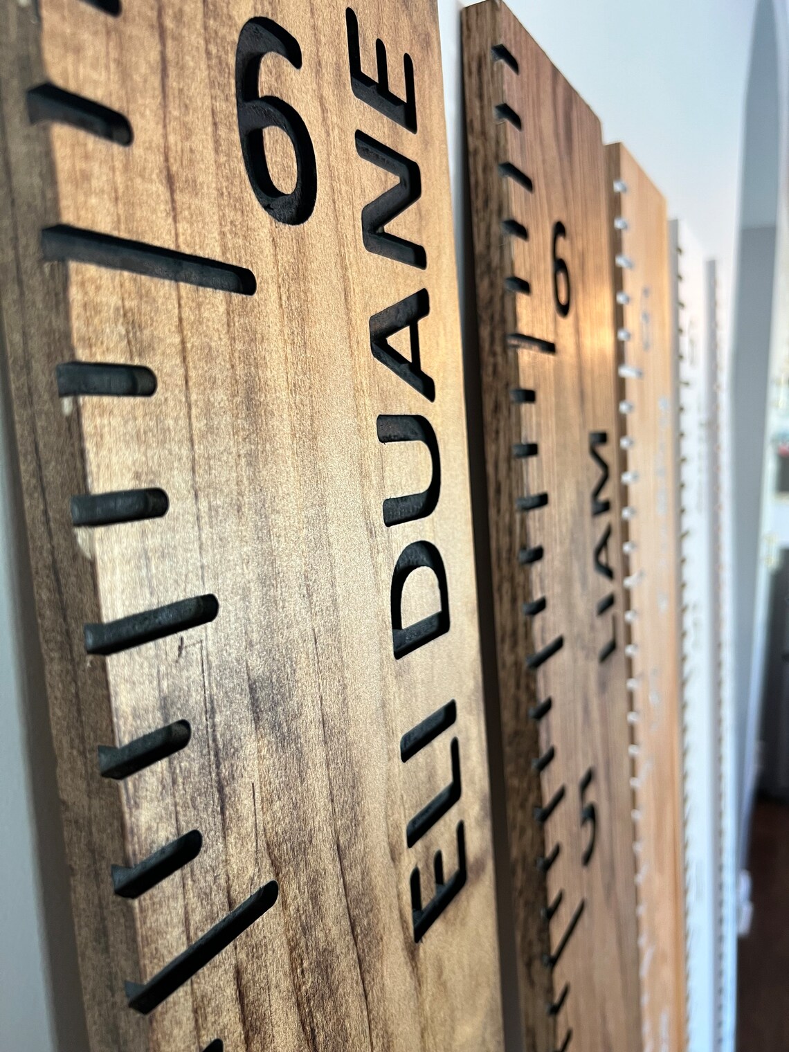 Height Chart Ruler With Name, Kid Growth Chart Personalized, Oak Wood ...