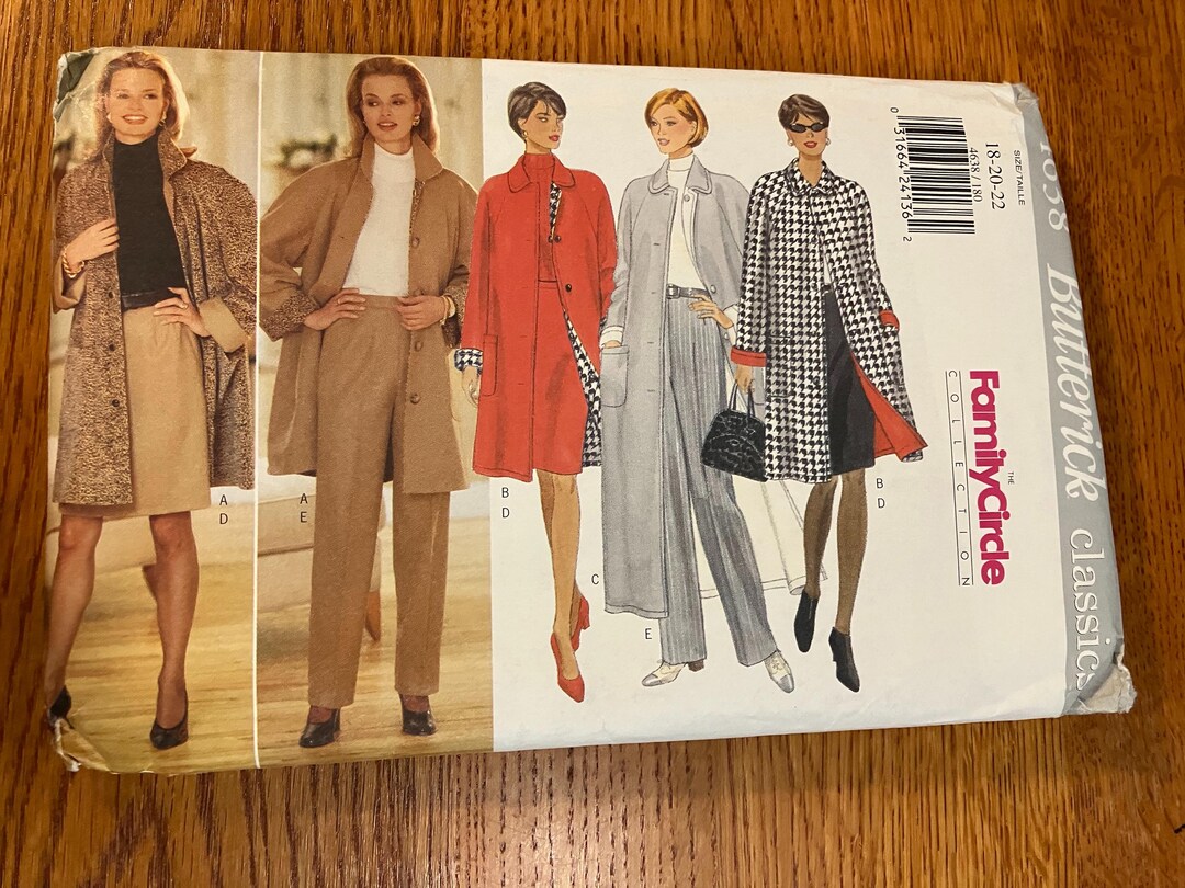 Butterick Pattern Number 4638. Circa 1996. Uncut. Sizes 18-22. - Etsy