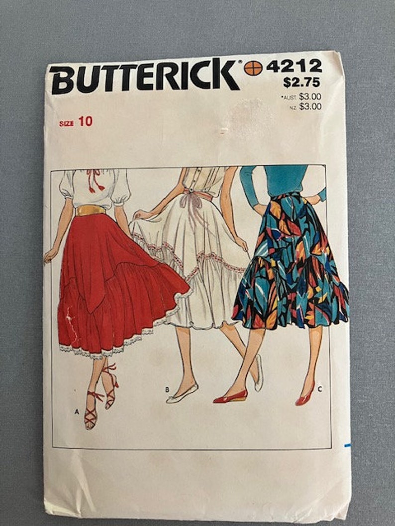 Vintage Butterick Pattern 4212. Uncut. Size 10. Out of Print. Flared ...