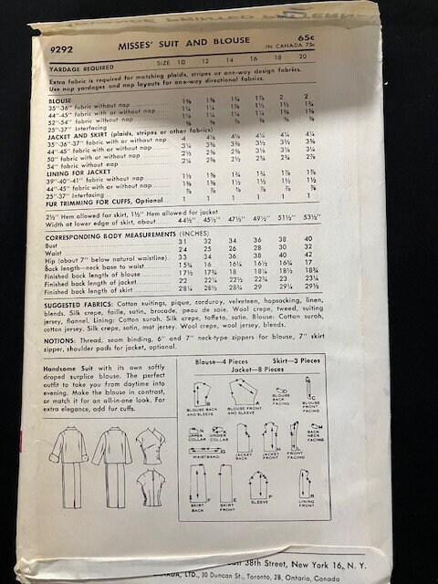 Advance Pattern Number 9292. Edith Head Design. Uncut. Out of - Etsy