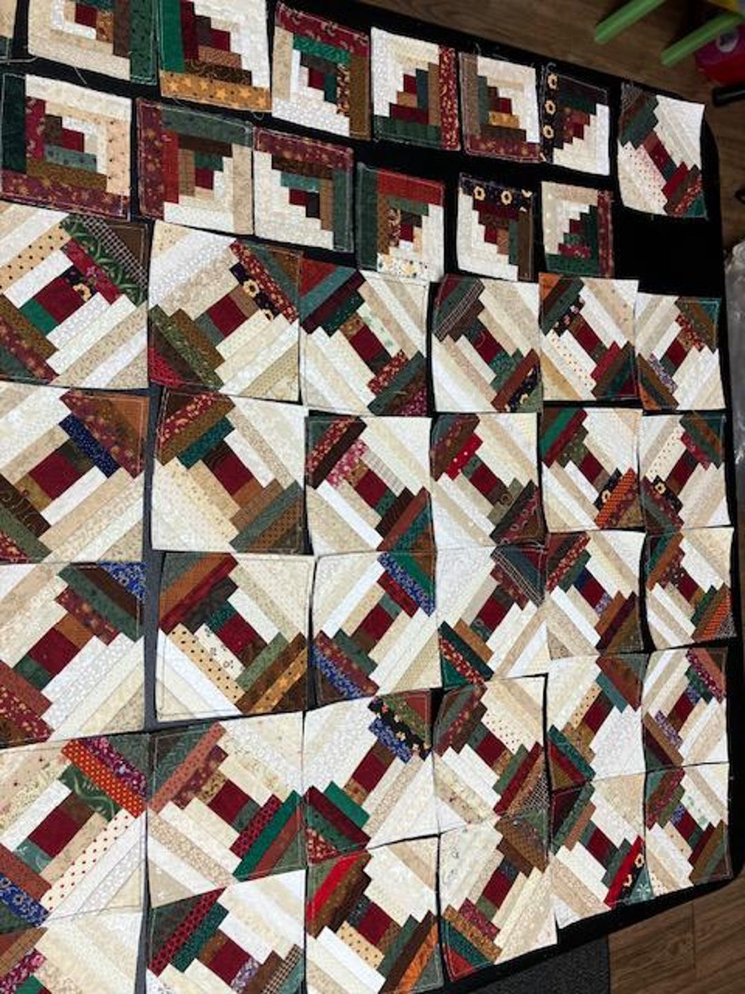 Log Cabin Quilt Blocks. Paper Pieced. Ready for Sewing and Quilting ...