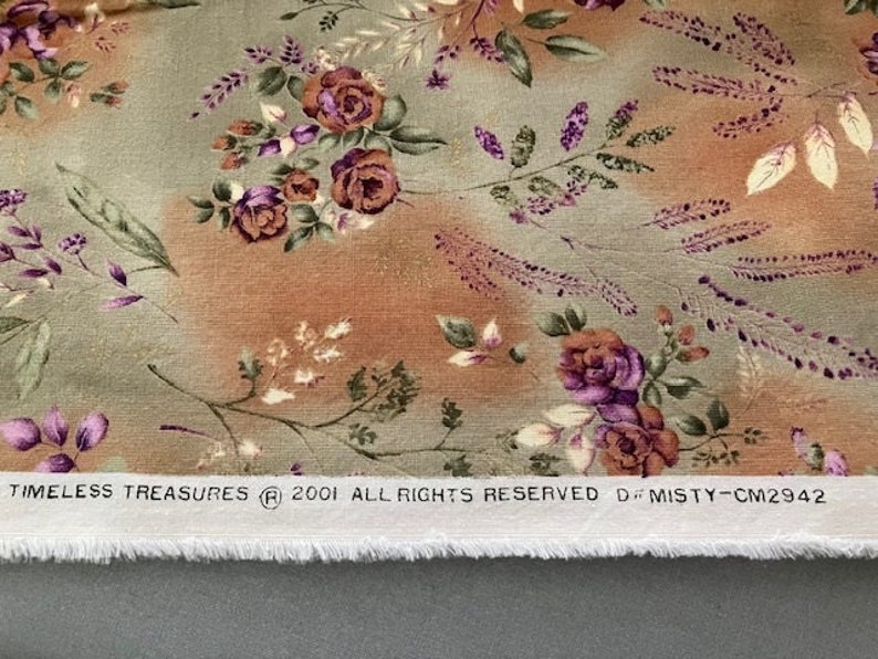 Misty Fabric CM2942 for Timeless Treasures. 3 2/3 Yards. Circa 2001 ...