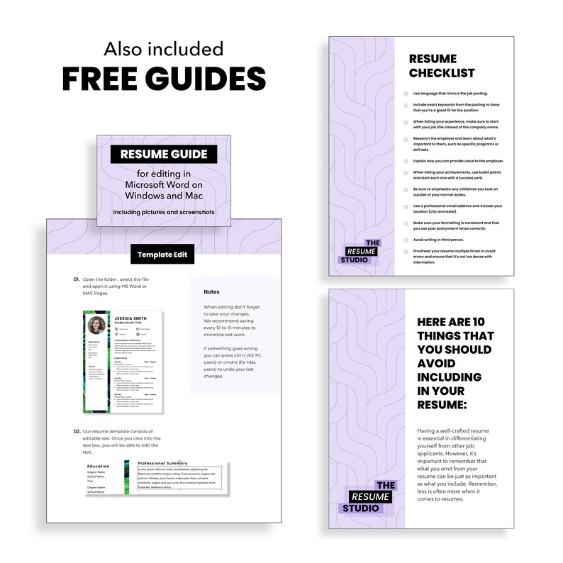 Modern Resume Template, Resume Template for Microsoft Word & Google ...