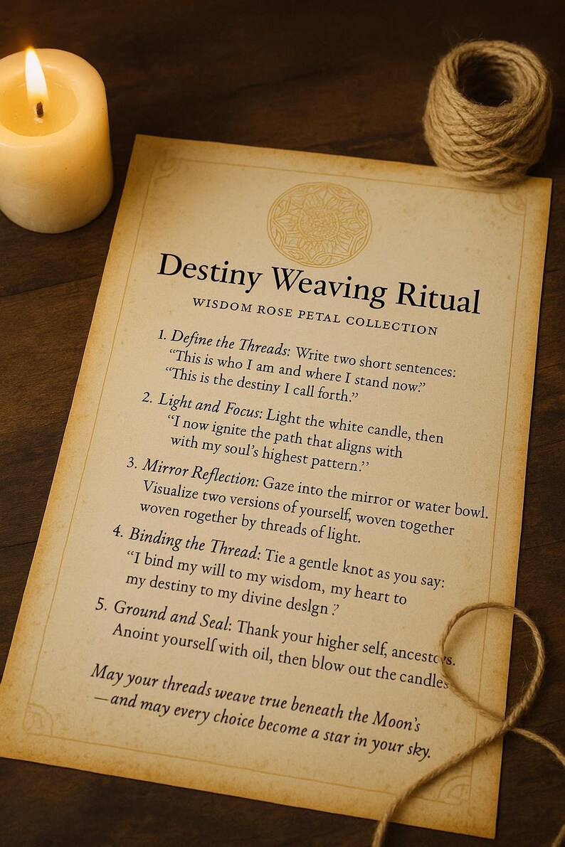 Destiny Weaving Ritual: Printable Spellbook for Manifestation (digital ...