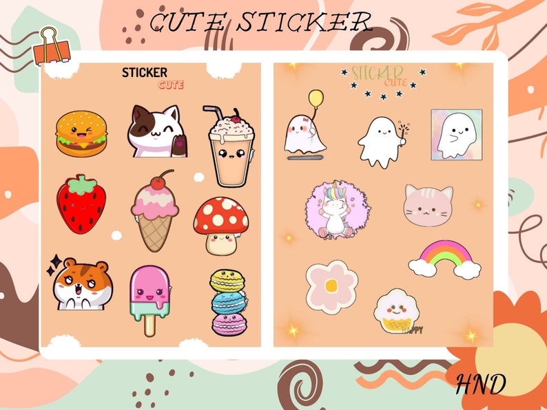 Printable Sticker, Digital Sticker, Cute Sticker, Animal Sticker ...