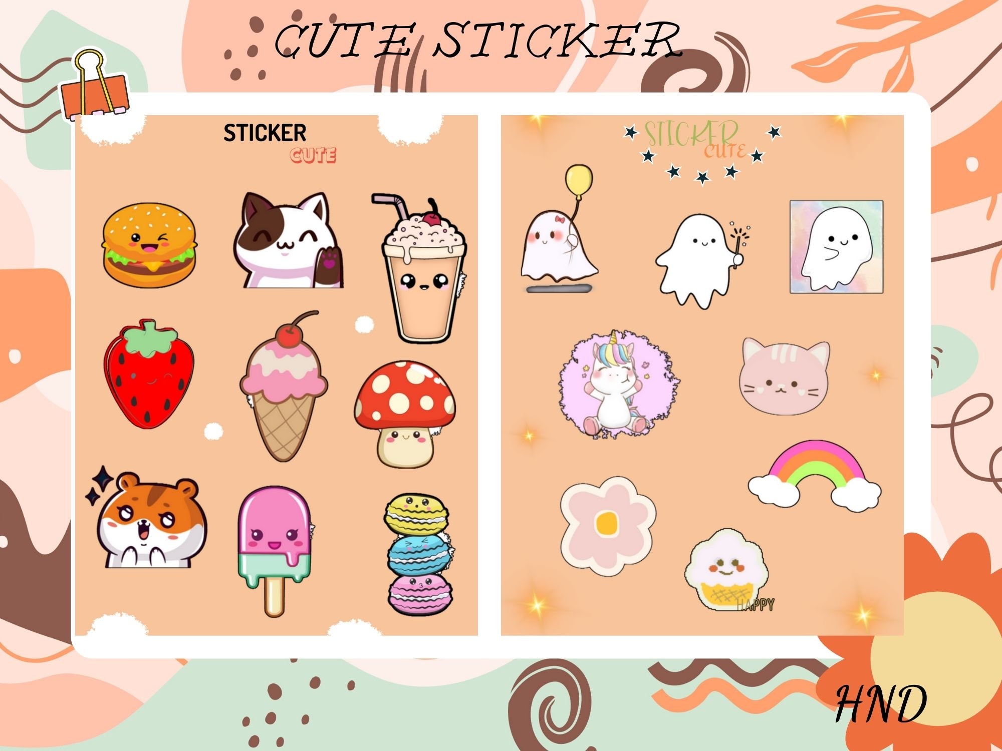 Printable Sticker, Digital Sticker, Cute Sticker, Animal Sticker ...