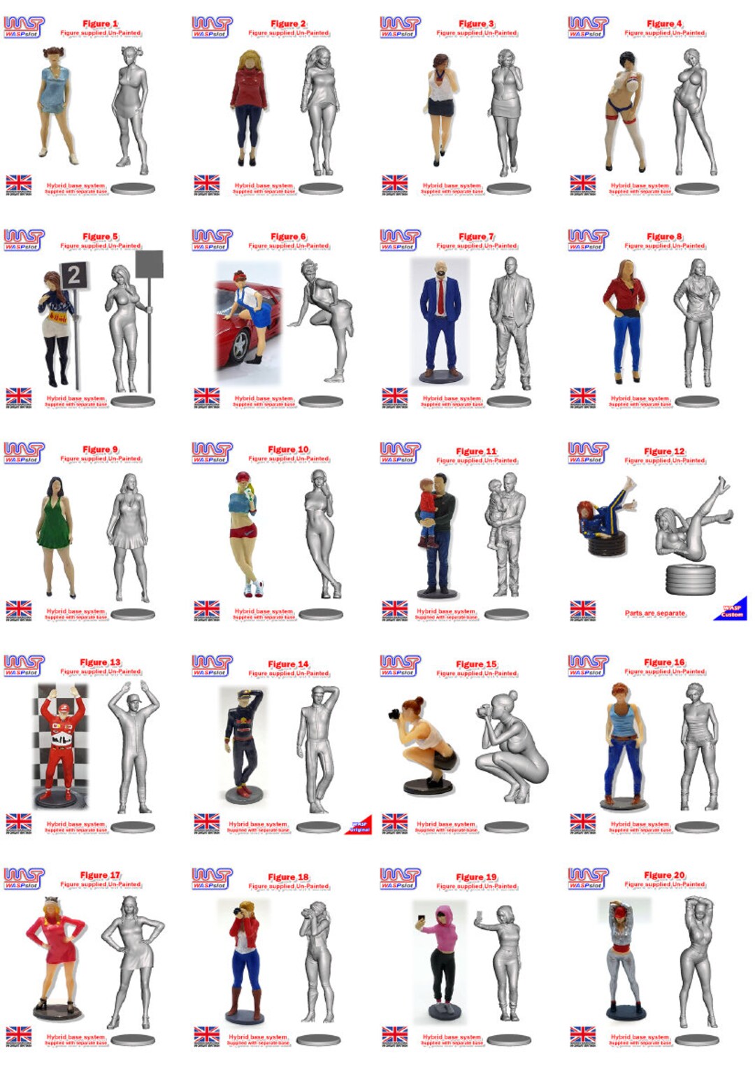 WASP Figures 1 to 20 1/32 Scale Resin Printed Single Figures - Etsy Canada
