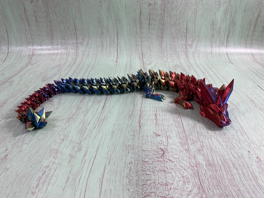3D Crystal Dragon, Fidget Dragon, Fidget Toy, Dragon Toy, Articulating ...