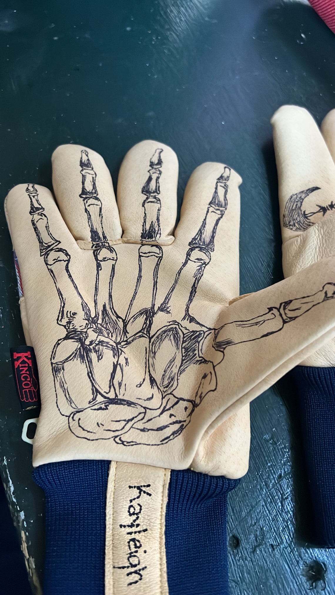 Custom train Conductor Kinco Gloves image is Drawn on Palm of Glove - Etsy