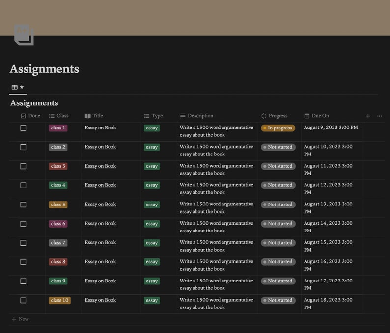 Dark Academia Aesthetic Notion Template for Students - Etsy Canada