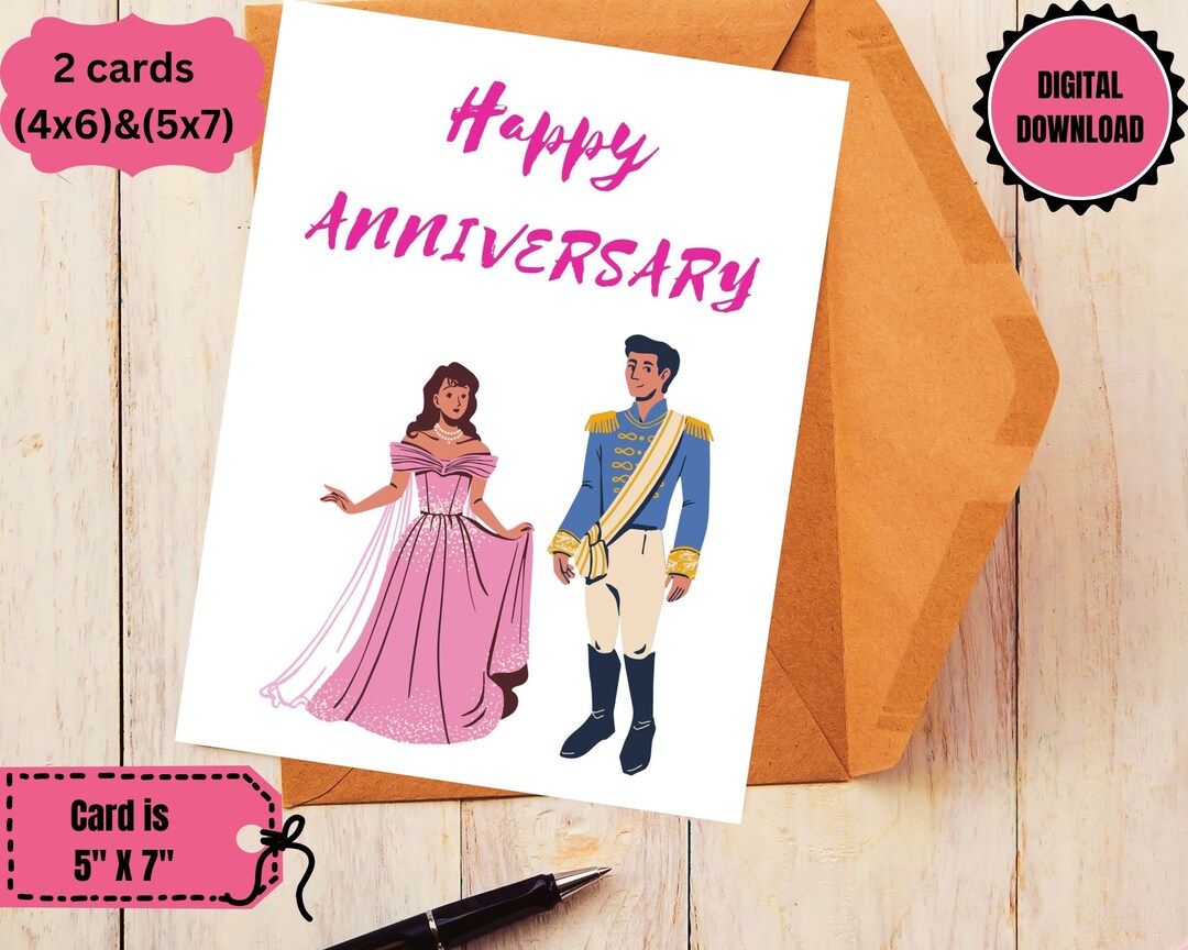 Anniversary Card, Printable Anniversary Card, Digital Card, Make Your ...