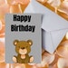 Printable Teddy Bear Birthday Card, Birthday Card, Teddy Bear Card ...
