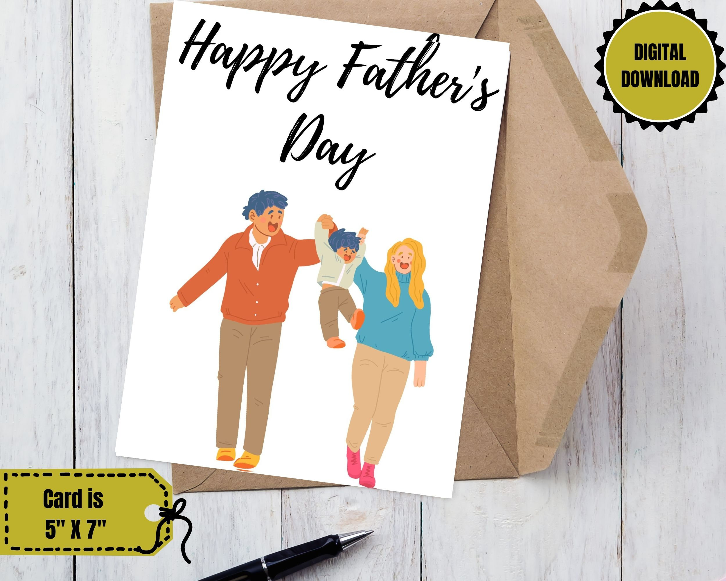 Father's Day Card, Printable Father's Day Card, Birthday Card, Father's ...