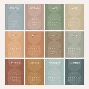 Soft Geometry Coloured Calendar 2023&2024 in A4 and A5 | Ready to Print ...