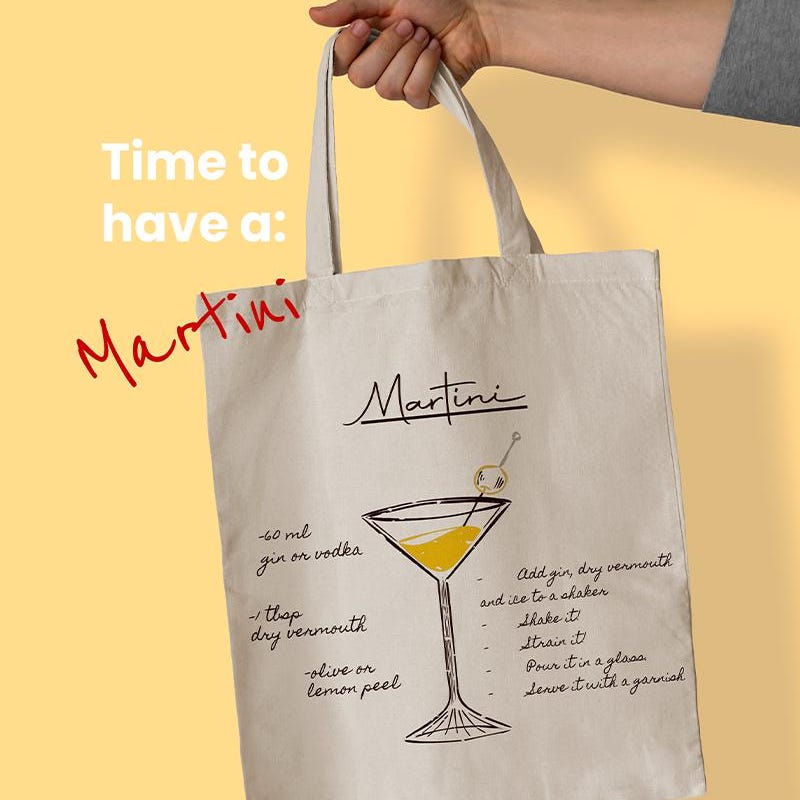 Martini Glass Tote Bag - Etsy