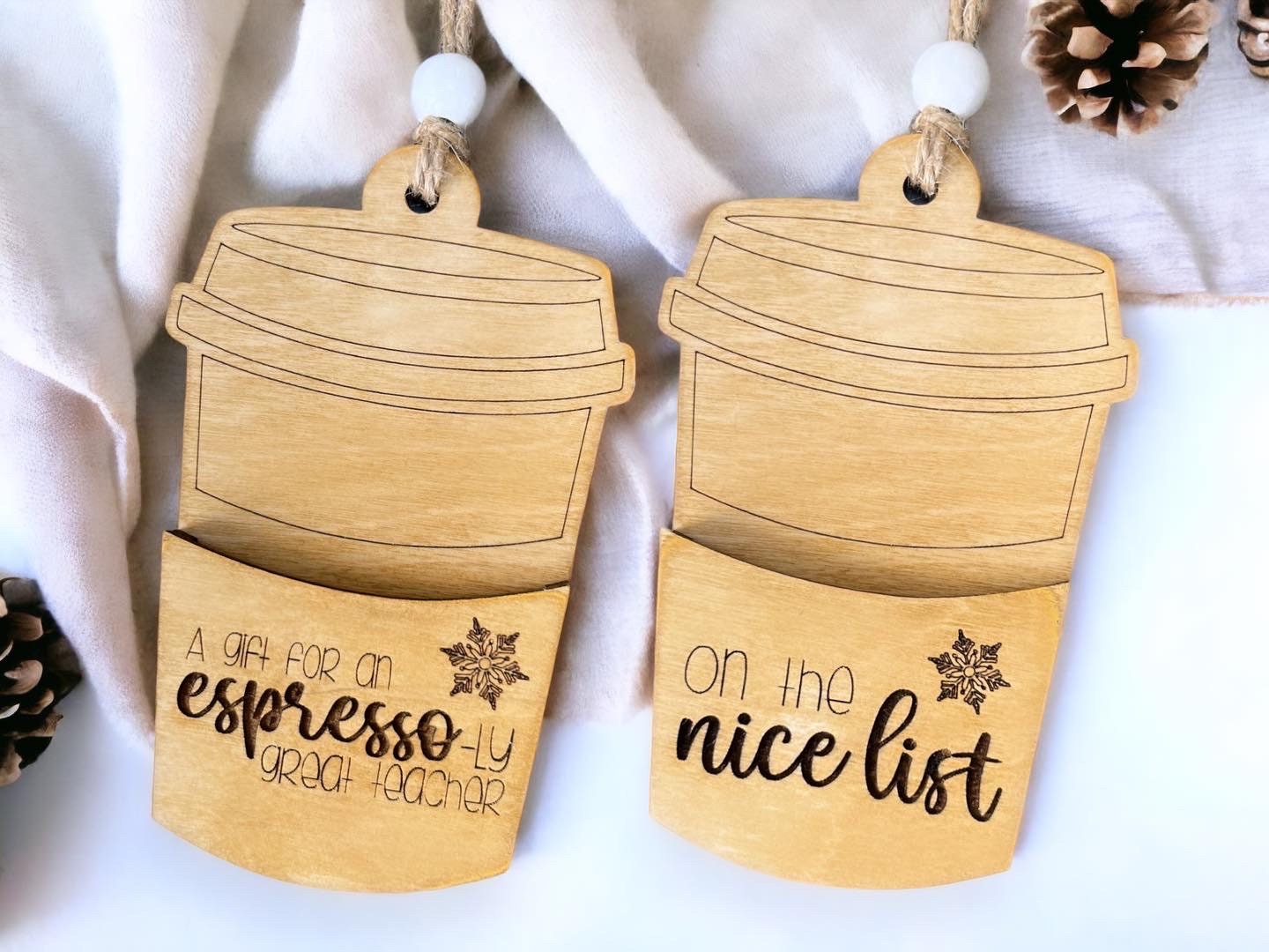 Coffee-themed Gift Card Holder Wood Gift Card Holder for Teachers Wood ...