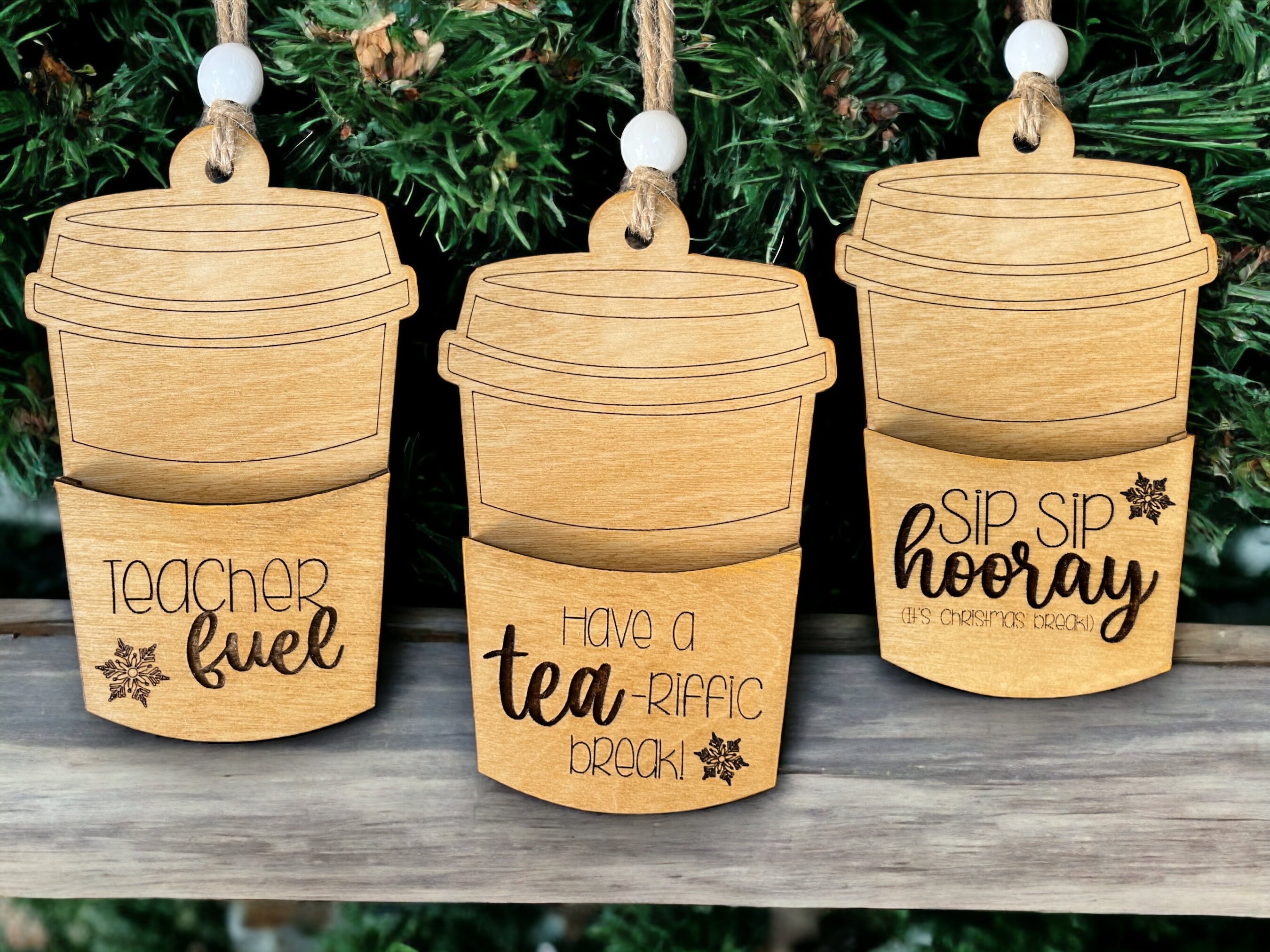 Coffee-themed Gift Card Holder Wood Gift Card Holder for Teachers Wood ...