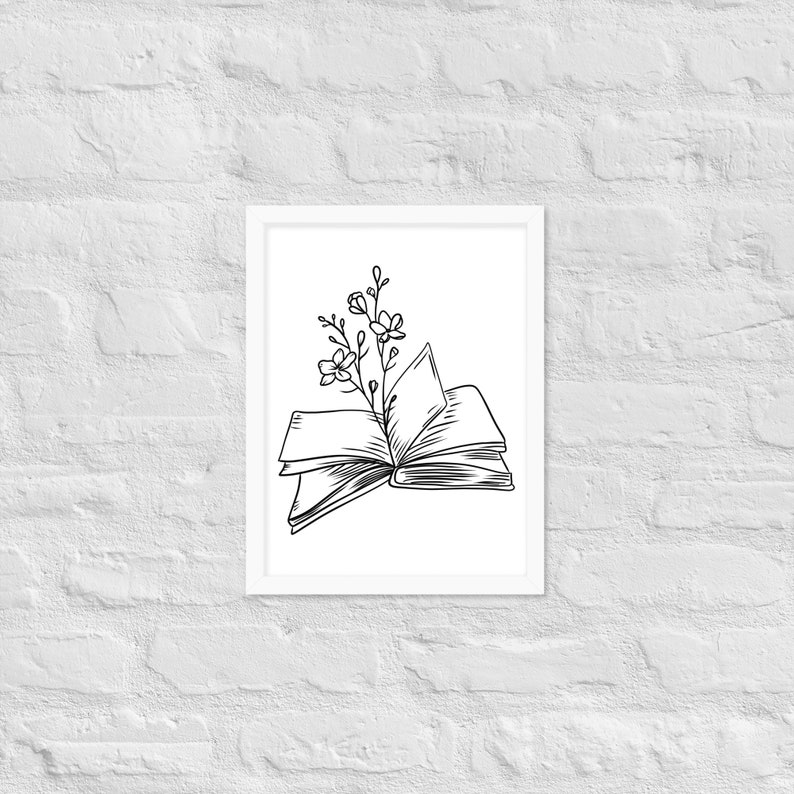 Digital Download 8x10 4x6 5x7 12x18 18x24 Digital Line Art Book Flowers ...