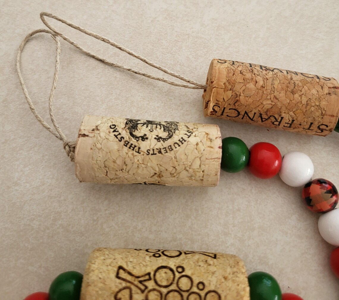 Cork Garland - Wine Corks With Red, White, and Green Beads - Etsy