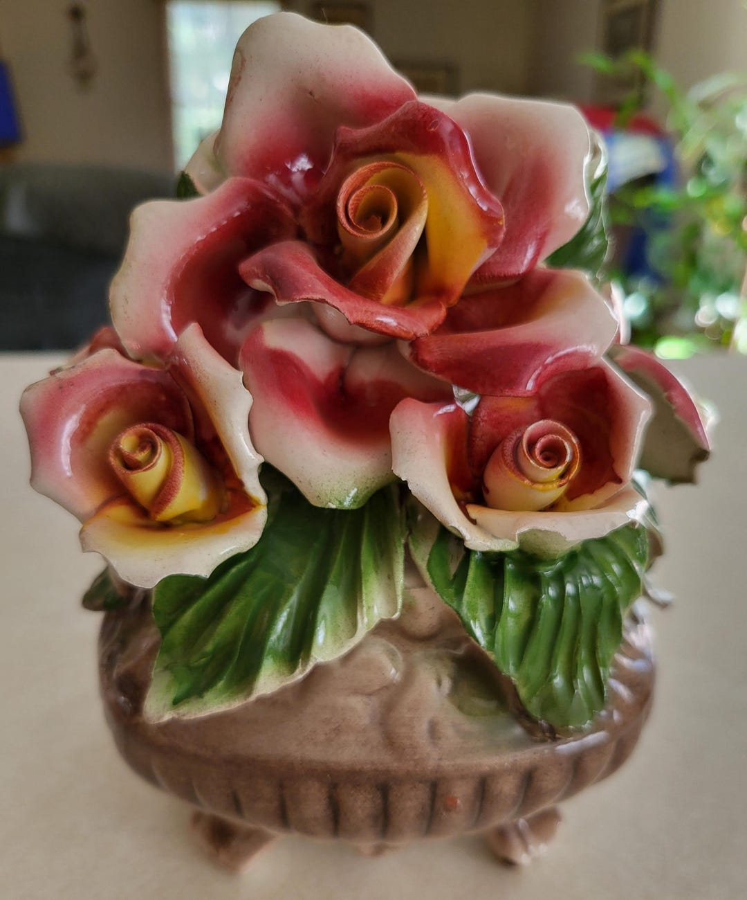 Vintage Rose Capodimonte Nuova Red Pink Yellow Box of Roses - Etsy