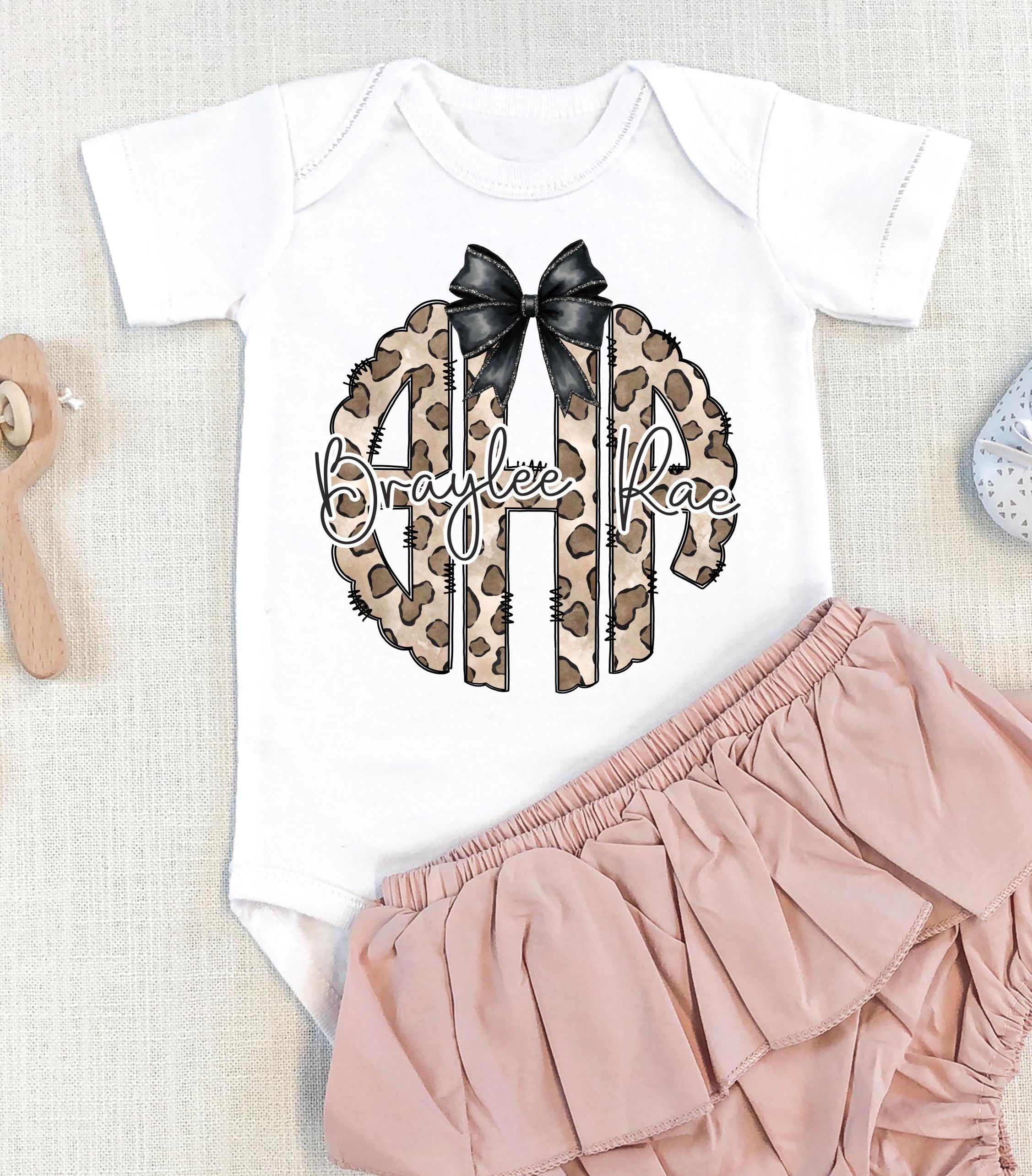 Custom Leopard Print Monogram Png, Scallop Monogram, Scalloped Monogram ...