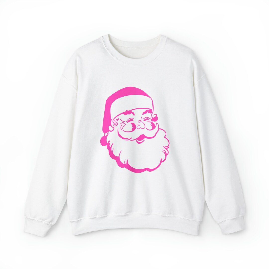 Pink Vintage Santa Sweatshirt Retro Santa Christmas - Etsy