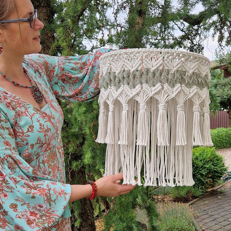 Macrame Hanging Lamp - Etsy