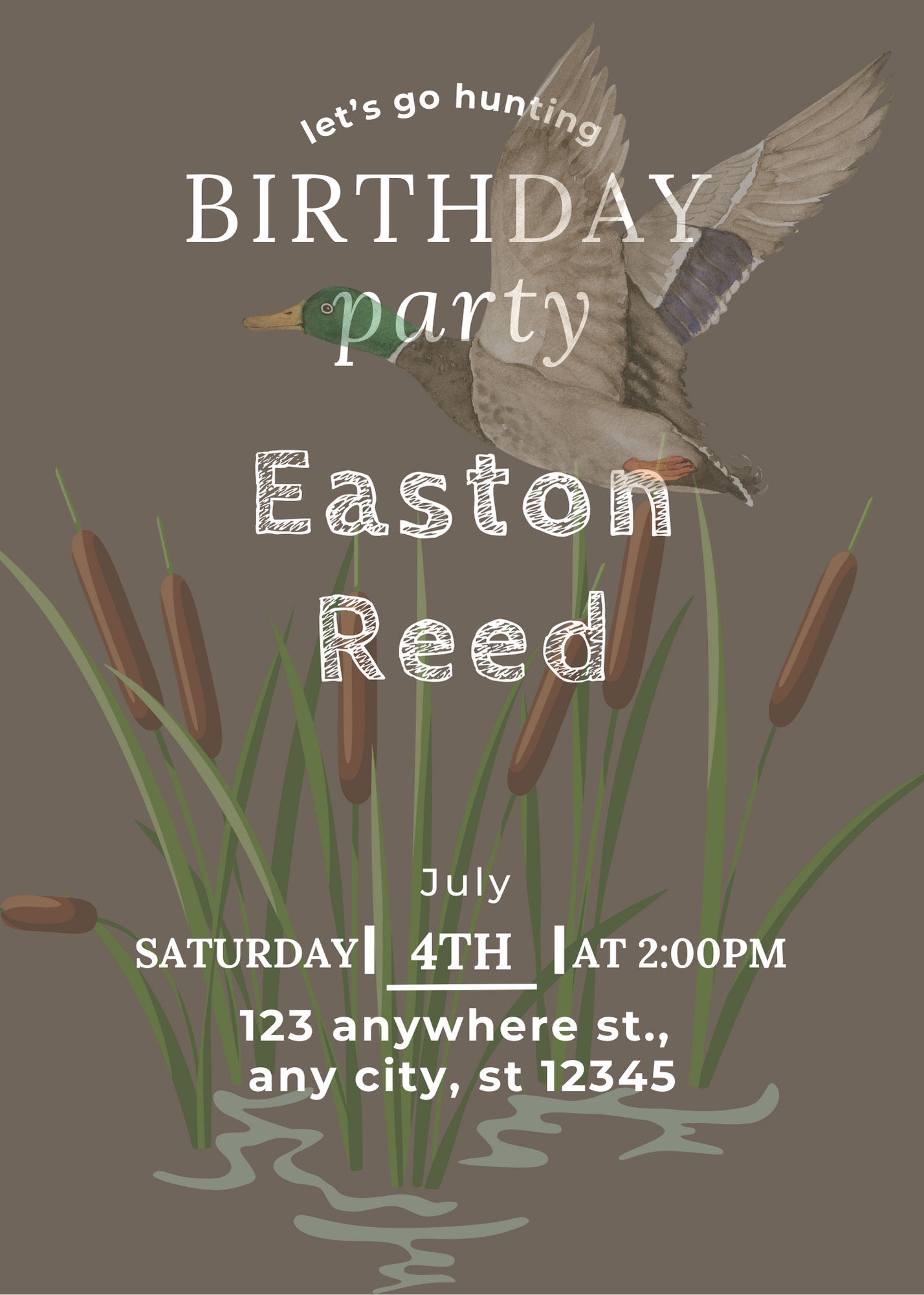 Duck Hunting Birthday Invitation | Printable Duck Invitation | Hunting ...