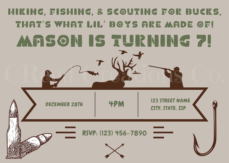 Hunting Birthday Invitation - Etsy