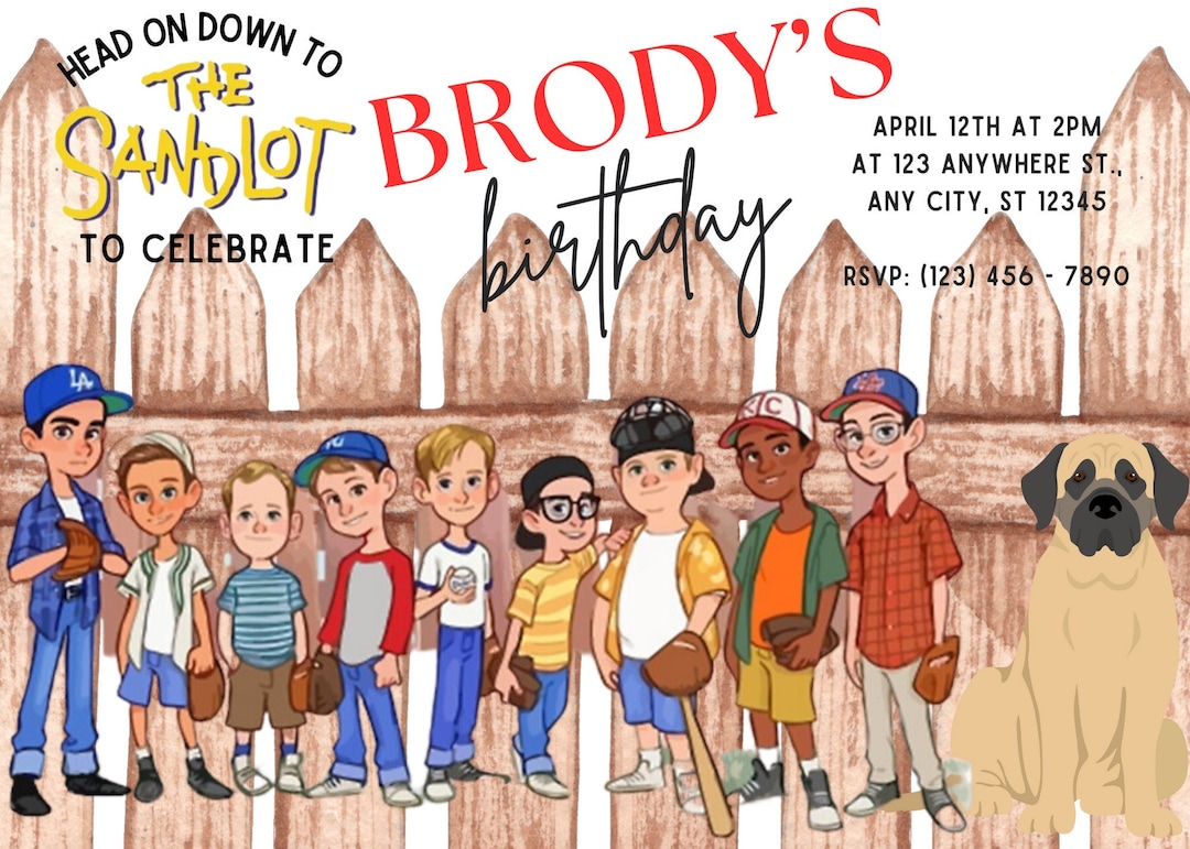 Sandlot Birthday Invitation - Etsy