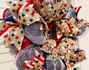 Woven Patriotic Red White Blue Star Wall Decor - Etsy