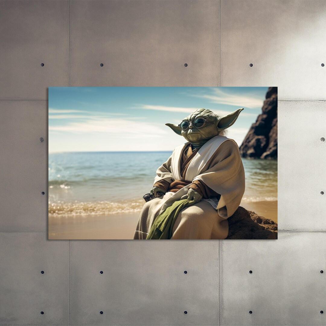 Yoda Chillin' by the Sea Star Wars Ai Art Print Ai Wall Art Ai Prompts ...
