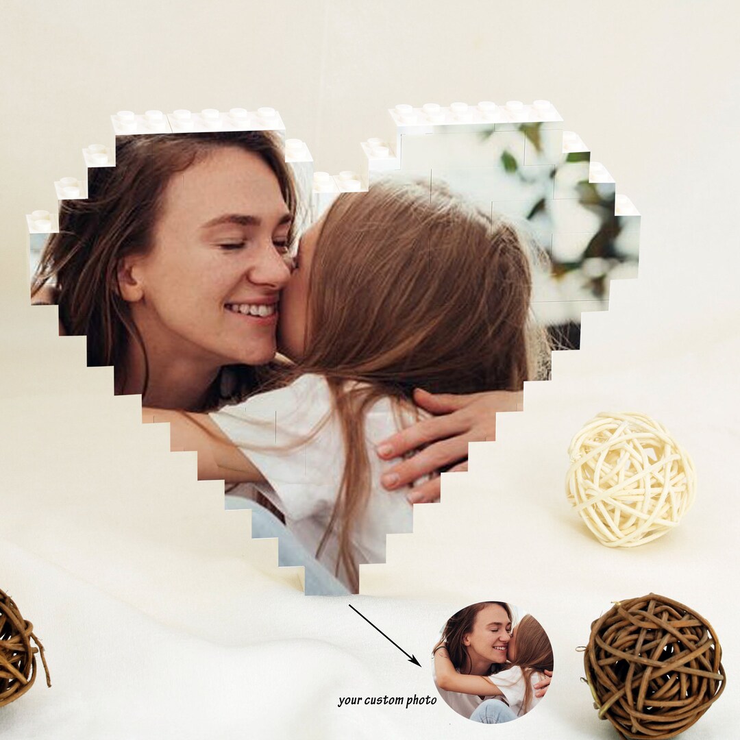Heart Photo Block,personalized Photo Building Blocks,photo Puzzle ...