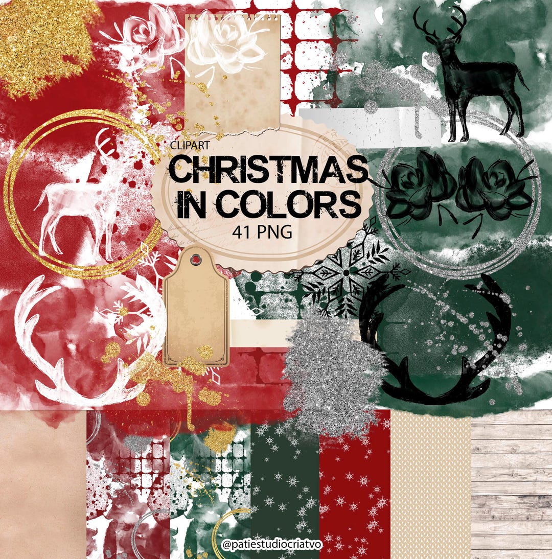 Christmas Water Color Splashes, Digital Download, PNG, Watercolor ...