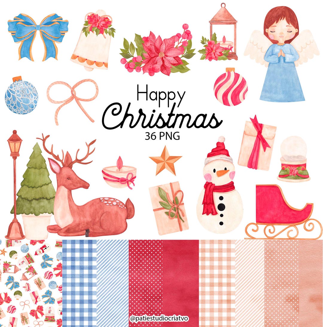 Package Sweet Christmas Clipart Bundle, Cute Santas Village Clipart ...