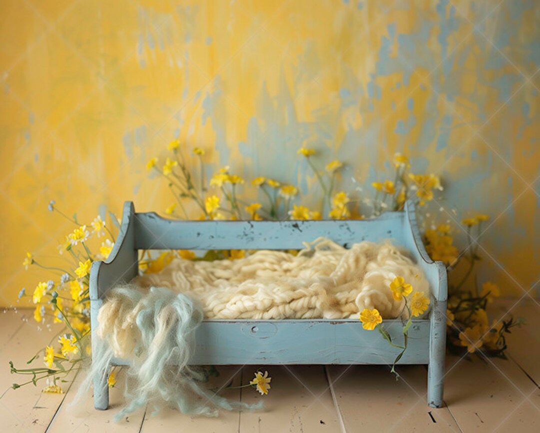 Yellow Spring Newborn Digital Backdrop Background - Etsy