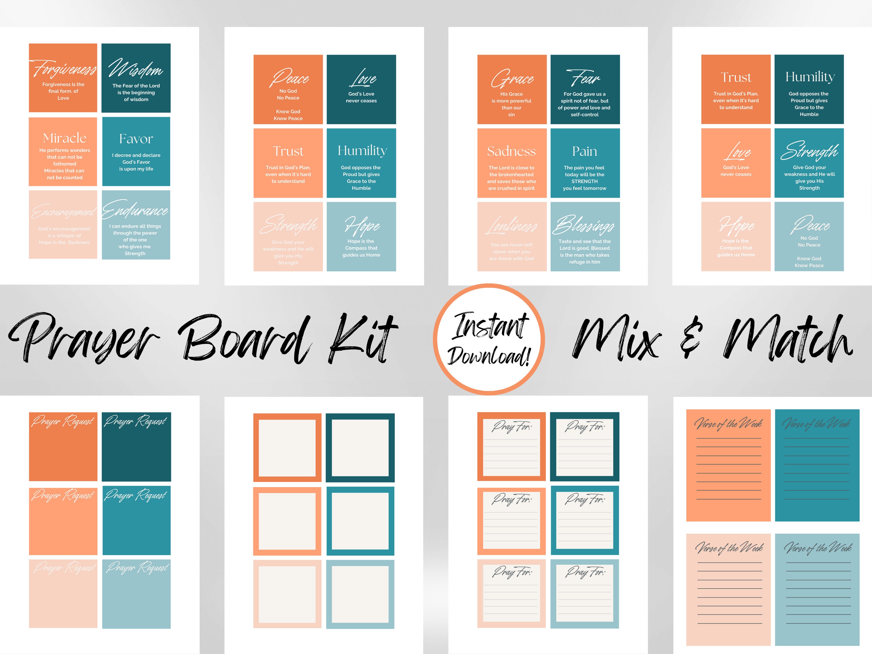 Prayer Board Kit, DIY Christian Wall Collage, Spiritual Connection ...