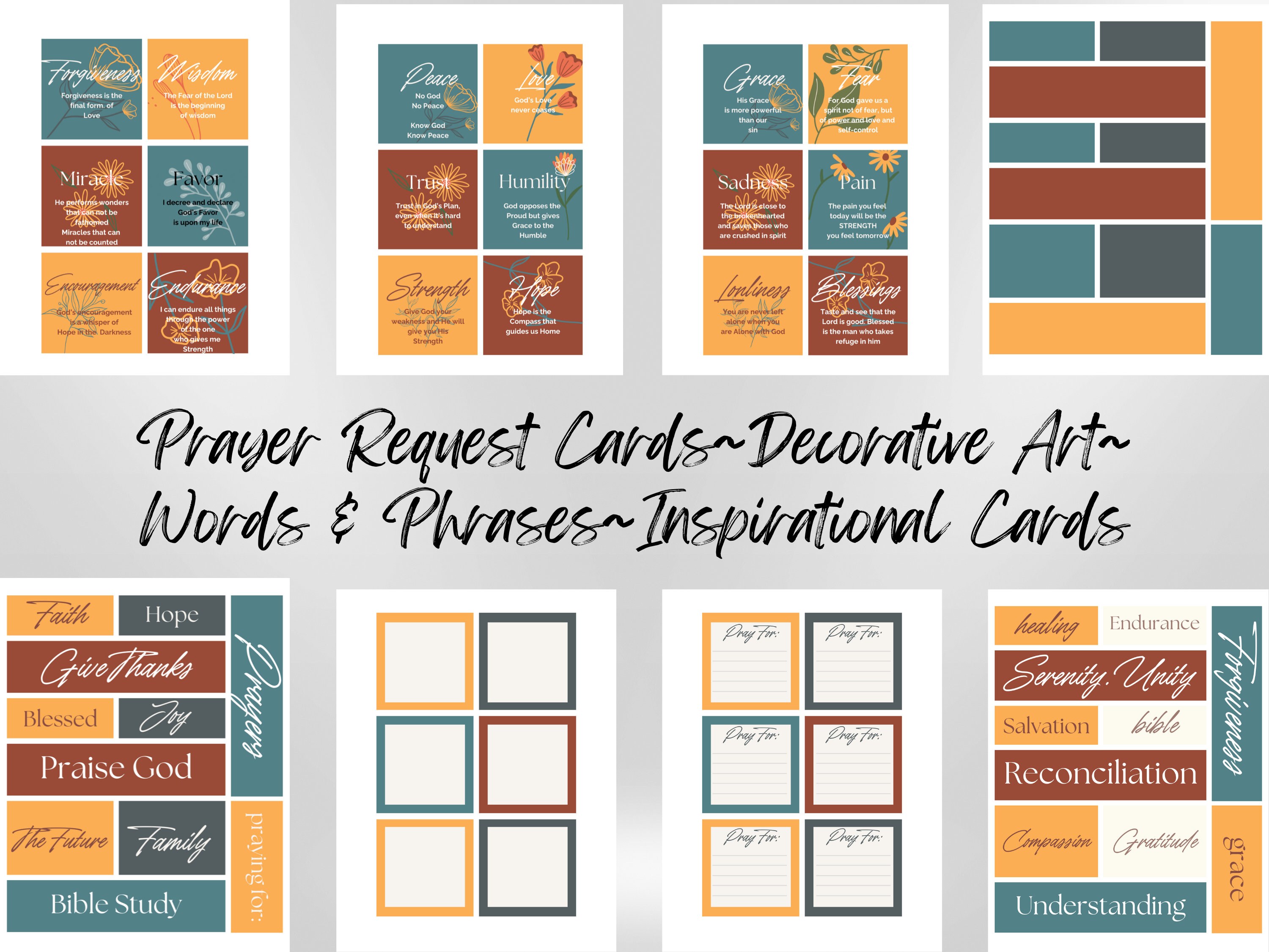 Printable Prayer Board Kit DIY, Christian Wall Art Collage ...