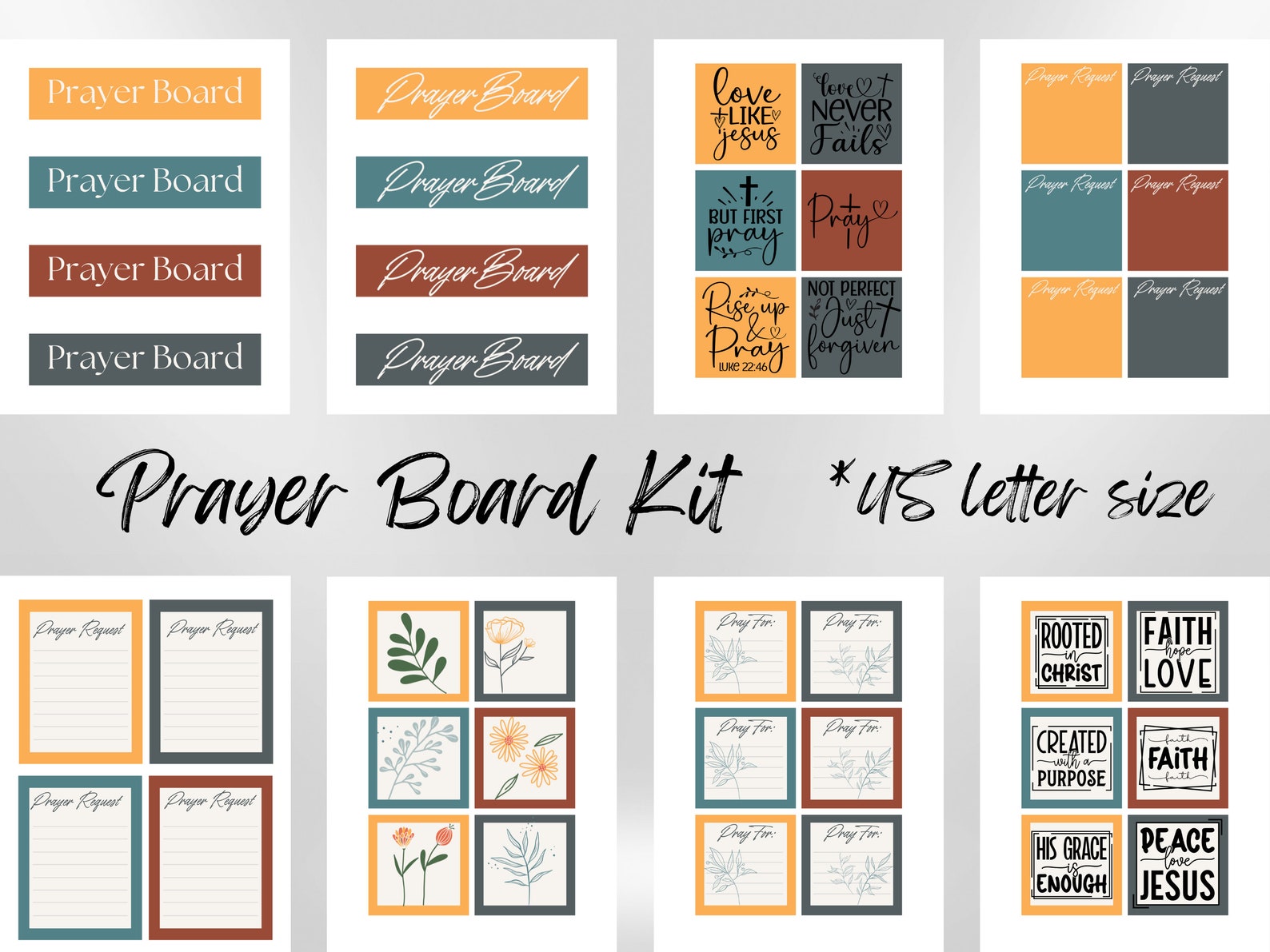 Printable Prayer Board Kit DIY, Christian Wall Art Collage ...