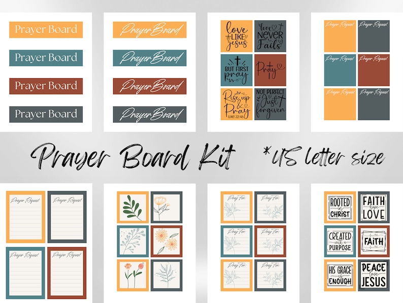 Printable Prayer Board Kit DIY, Christian Wall Art Collage ...