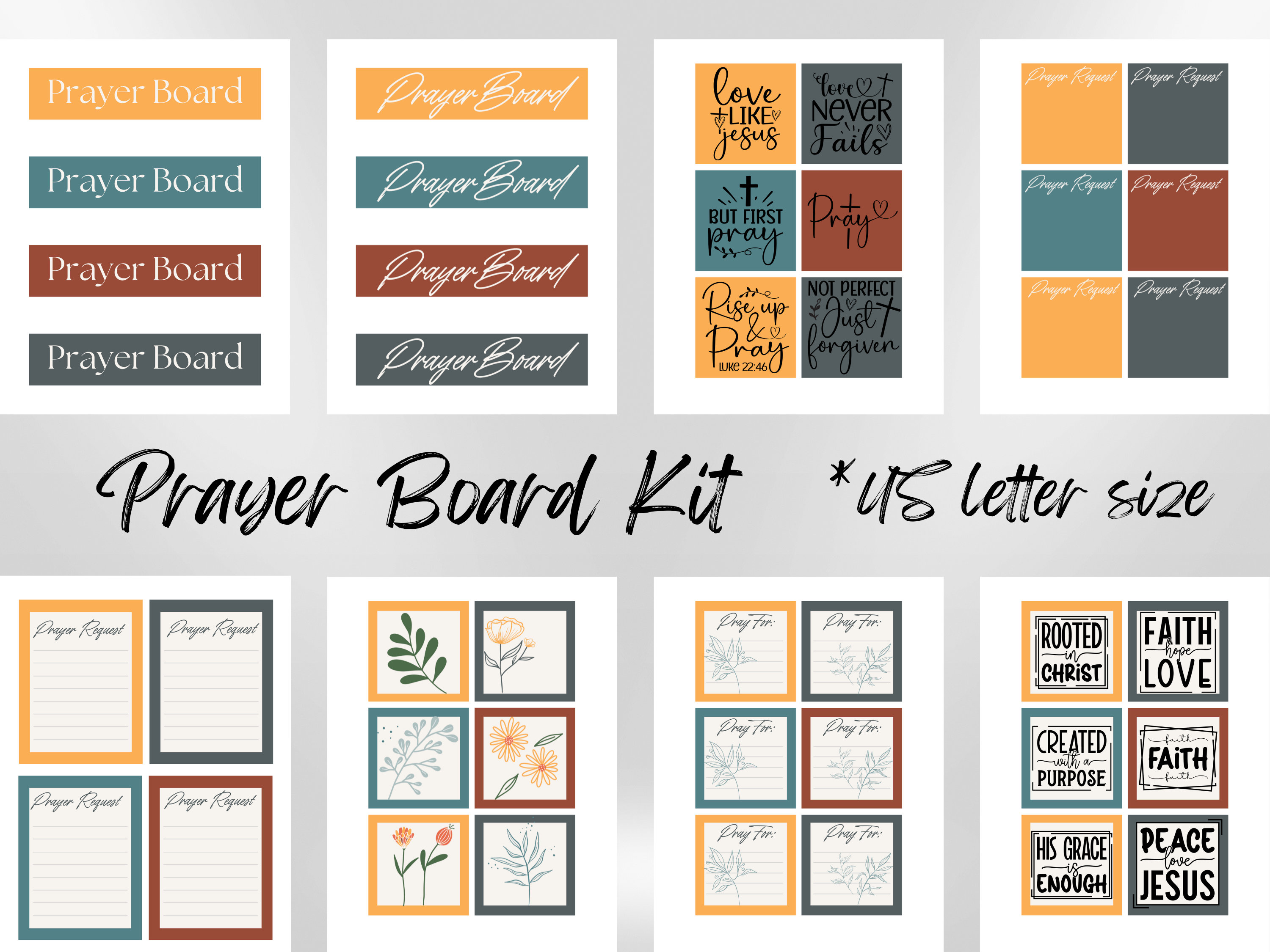 Printable Prayer Board Kit DIY, Christian Wall Art Collage ...