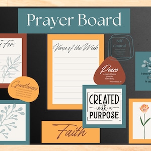 Printable Prayer Board Kit DIY, Christian Wall Art Collage ...
