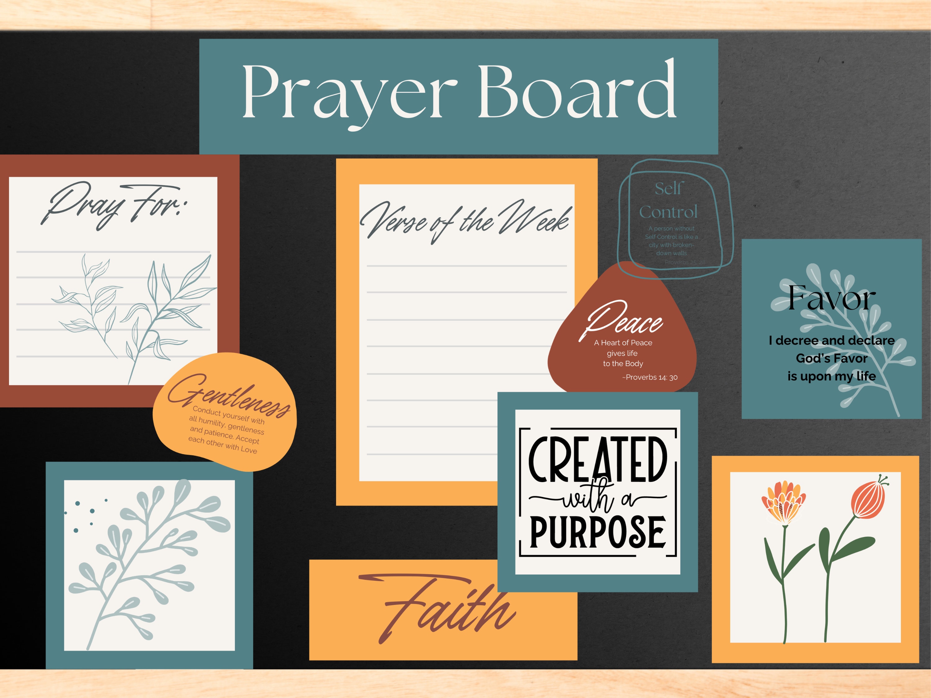 Printable Prayer Board Kit DIY, Christian Wall Art Collage ...