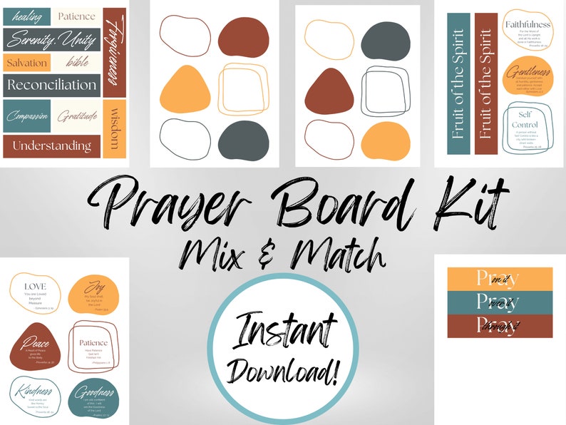 Printable Prayer Board Kit DIY, Christian Wall Art Collage ...