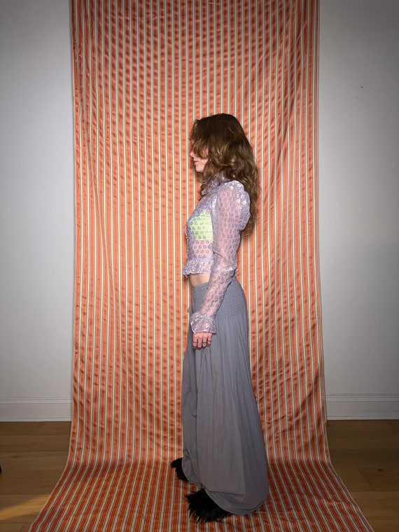 1980s sheer lavender puff sleeve blouse - Gem