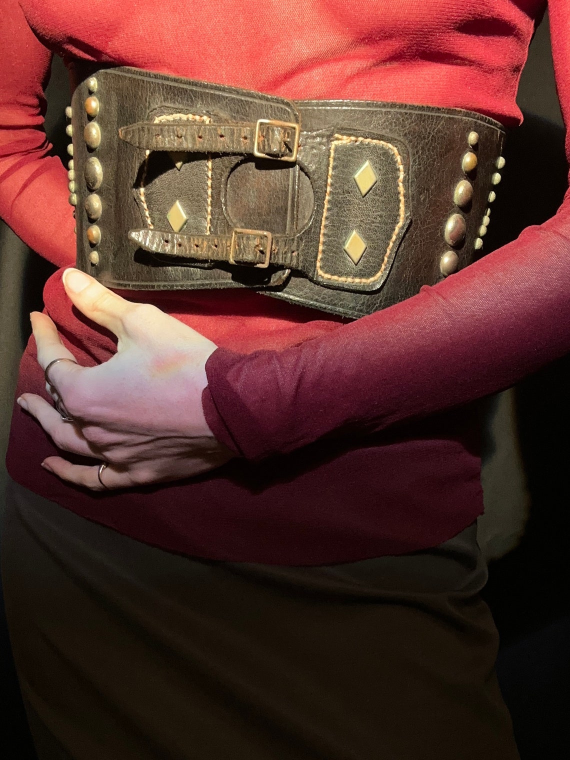 1950s Handmade Studded Western 'B' Belt - Etsy