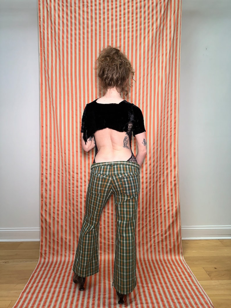 1970s Toughskins Plaid Flares - Etsy