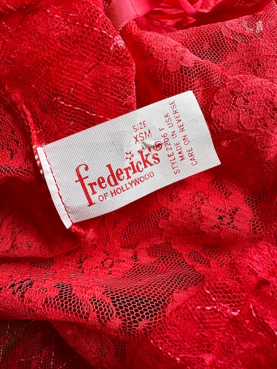 1970s Fredericks of Hollywood sheer cherry lingerie s… - Gem