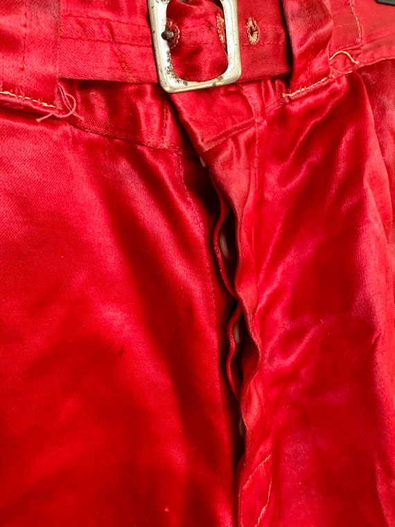 1930s cherry red satin basketball uniform - Gem