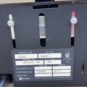 Simplex Employee Work Time Clock Model 0002 With KEY (turns On) - Etsy